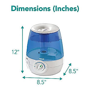 Vicks Filter-Free Ultrasonic Cool Mist Humidifier, Medium Room, 1.2 Gallon Tank-Humidifier for Baby and Kids Rooms, Bedrooms and More