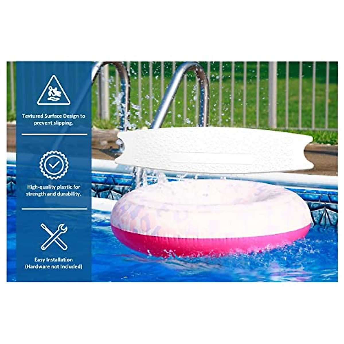 New JSP Manufacturing fits Hydrotools 87901 Swimming Pool Molded Plastic Replacement Ladder Rung Step (3) White