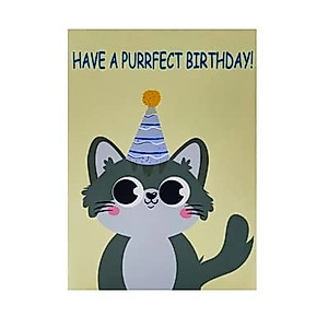 ETA 3D Funny Cat Birthday Pop Up Cards, 3D Animal Pop Up Card for Kids,Girls, Daughters, Niece, Grandchild on Birthday, Have a Purrfect Birthday Card, B27