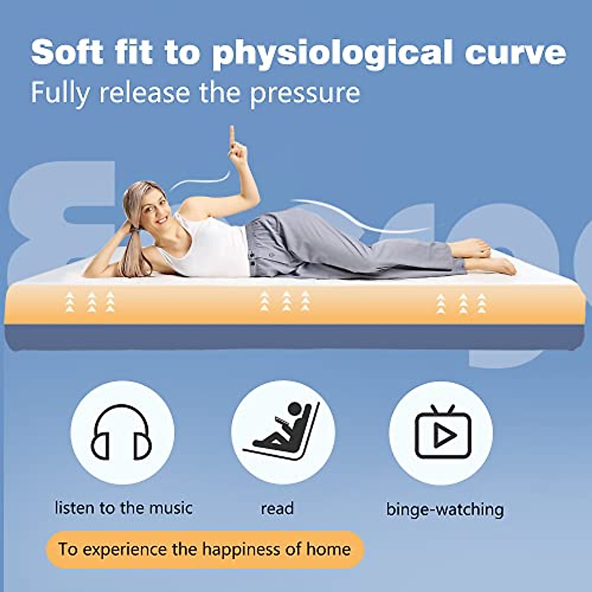 Vnewone Gel Memory Foam Mattress, Medium Firm Mattresses for Cool Sleep & Pressure Relief,CertiPUR-US Certified/Pressure Relieving/Bed-in-a-Box