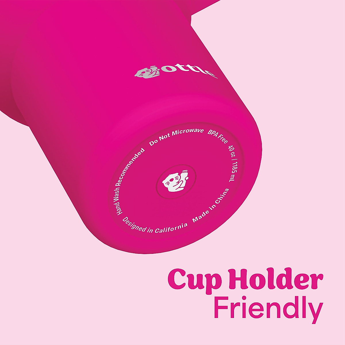 Ottle Deep Sea Diver 40 oz Insulated Tumbler with Handle and Straw Lid - Leak Proof, Cupholder Friendly Travel Mug - Stainless Steel Double Wall Water Bottle for Hot and Cold Drinks - Petal Plethora