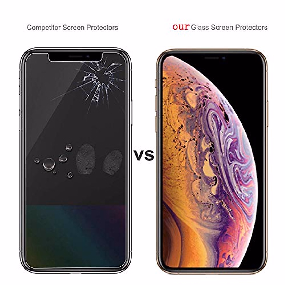 Kione iPhone Xs Max Screen Protector, Anti Blue Light Screen Protector [ Eye Protect ] [ Touch Screen Accuracy ] [Bubble Free] Tempered Glass for iPhone Apple XS Max [3 Pcs]