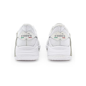 Diadora Women's B.Icon 2 All Ground Tennis Shoe (White/Silver, 8)