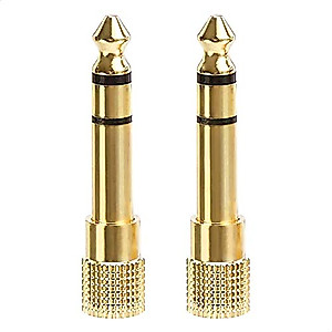 Amazon Basics Gold Plated 6.35mm 1/4 Male to 3.5mm 1/8 Female Stereo Headphone Adapter - 2-Pack
