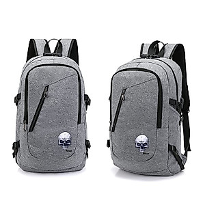 Travel Laptop Backpack Business Anti Theft Slim Durable Laptops Backpack with USB Charging Port, Water Resistant College School Computer Bag Gifts for Men Women Fits 17 Inch Notebook (Grey)