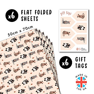 CENTRAL 23 - Cat Wrapping Paper - 6 Sheets of Pink Birthday Gift Wrap - Kittens in Hats - For Women Girls New Baby - Recyclable