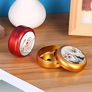 NGTSFLY Personalized Herb Storage Container in Sturdy, Pocket Storage Case Container Smell Proof and Air Tight - Portable, Perfect Jar to Stash in Your Pocket, No Smell Container (Black/Photo)