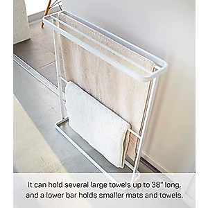Yamazaki Home Bath Towel Hanger - Bathroom Organizer Storage Holder Dry Rack, Steel, Water Resistant