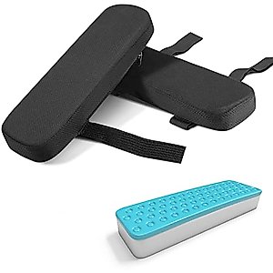 Office Chair Armrest Covers, Chair Armrest Pads, Cooling Gel Cushions Office Chair Arm Covers, Pressure Relief Office Chair Arm Pads, Arm Rest Cushioning for Office Chair with Memory Foam 2 in 1 Pair