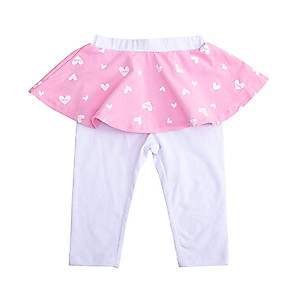 LENSOUS Newborn Infant Baby Girls My First Valentine's Day Skirt Cute Romper Top Pants Clothes Outfit set (6-12 months)