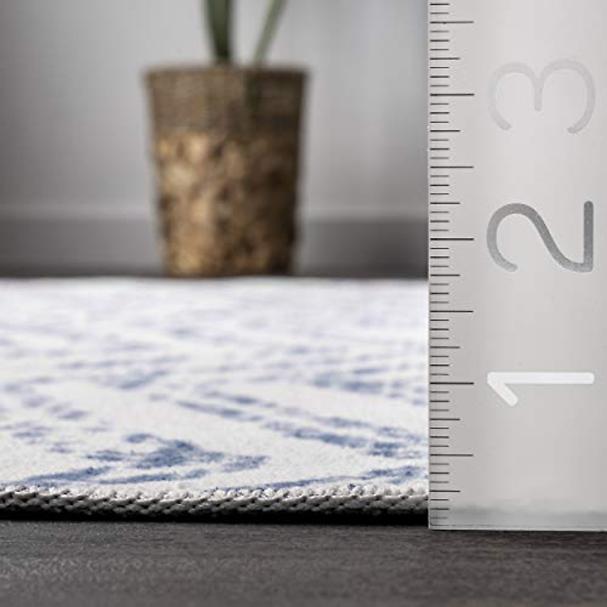 nuLOOM Rosanne Machine Washable Geometric Runner Rug, 2' 6" x 8', Blue