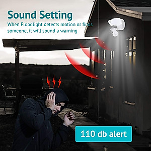 LaView Floodlight Camera with 2600 Lumen LEDs,Security Camera Outdoor 1080P,WiFi Security Cameras Waterproof, Motion Detection, Night Vision, Two-Way Audio and Siren, USA Cloud Service