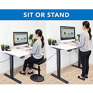 Mount-It! Dual Motor Electric Standing Desk Frame [Heavy Duty 275 lbs Capacity] Ergonomic, Adjustable Height, Sit Stand Base with Programmable Control Panel, Collision Sensor (Black)