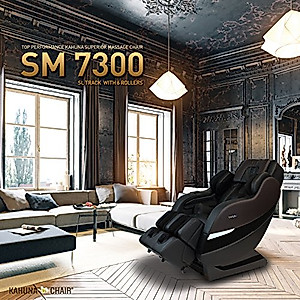 KAHUNA MASSAGE CHAIR SM-7300 Dark Brown/Black for Premium Quality Comfort and Relaxation at Home-Total 9 Auto Programs Including 4 Special Programs with SL-Track Rollers - White Glove Delivery