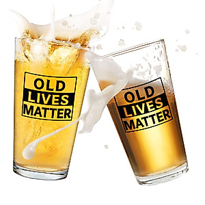 Jemo Gifts for Men Dad Him from Daughter Son Wife - 16 oz Funny Beer Glass - Fathers Day,Birthday,Christmas,Retirement White Elephant Gag Gifts for Husband Grandpa Papa Old Man