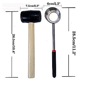 Coconut Opener Set for Young Coconut Opener Kit, Premium Food Safe Stainless Steel Coconut Opener Tool & Hammer – Coconut Meat Remover & Straws & Brush & Silicone Mat - ALL IN ONE Carry Bag