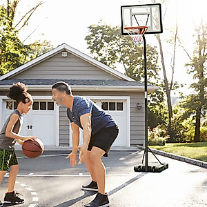 Soozier Portable Basketball Hoop, 8.4-9.8ft Height Adjustable, Basketball Goal with 34in Backboard and Wheels for Indoor Outdoor Use