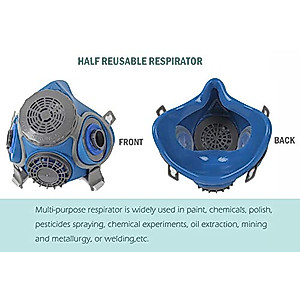 SYINE Half Face Reusable Respirator Spray Paint Gas Mask Respiratory Protection Multi-Purpose Dustproof Respirator,Medium(Mask+1 Pair Cartridges)