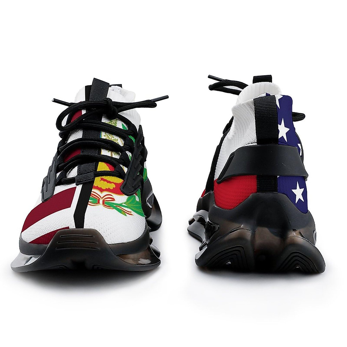 American and Peruvian Flag Sport Shoes for Men Women Non Slip Lightweight Breathable Walking Running Shoes 11.5women/9.5men