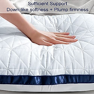 Slybear King Size Pillows Set of 2 - Cooling Hotel Luxury Bed Pillows for Sleeping 2 Pack, Supportive Breathable Down Alternative Gusseted Pillow for Side Stomach or Back Sleepers