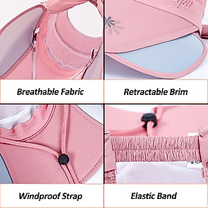 Peicees Wide Brim Visor Hat for Women Golf Visor Cap Sun Protection Hat for Beach Garden Tennis Running Sunshade Hat Pure Blue