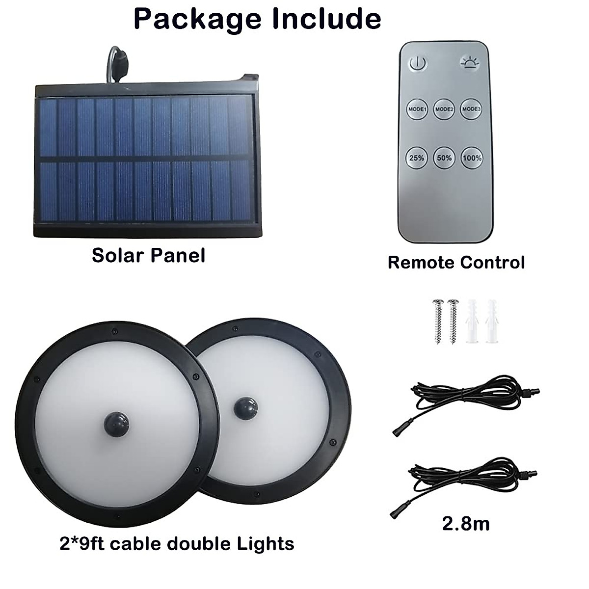 Aolyty Upgrade Solar Pendant Light with Double Head Shed Light 3 Working Modes Waterproof Solar Powered Hanging Lights with Remote Control Dimmable for Garden Yard Corridor Walkway Garage Driveway