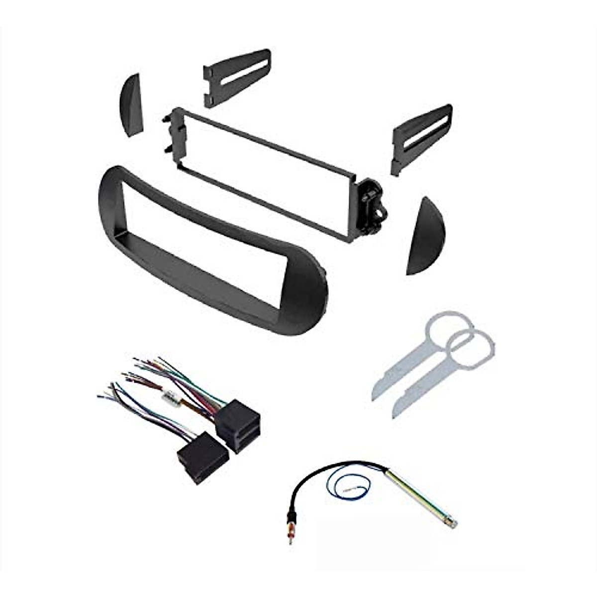 ASC Car Stereo Dash Kit, Wire Harness, Antenna Adapter, and Radio Tool for Installing a Single Din Radio for select VW Volkswagen Beetle Vehicles - Compatible Vehicles Listed Below