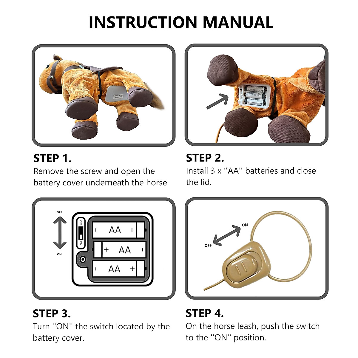 Haktoys Walk Along Horse with Remote Control Leash, Dancing Singing Walking Musical Pony Pet, Realistic Animal Design with 9 Different Child-Friendly Songs