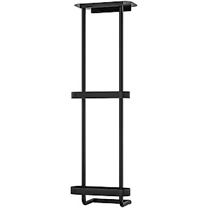STWWO Bathroom Towel Storage, 36.4 Inch Towel Racks for Bathroom Wall Mounted with Shower Caddy with Metal Shelf, Black