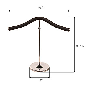 SSWBasics Flexible Shoulder Stand Featuring a Bendable 21” Arm (Adjustable Display 18”H- 30”H) – Countertop Shirt Display, Clothing Display Mannequin, Tabletop Stand for Clothes
