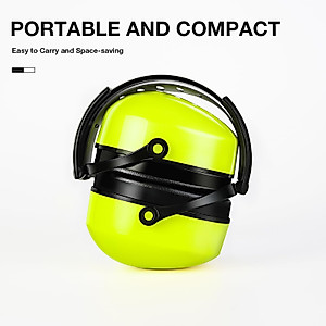 LYSIAN Foldable Noise Reduction Earmuffs, Hearing Protection Safety Ear Muffs for Shooting, Workshop, Indurstrial and Loud Security Events, for Adult Men and Women