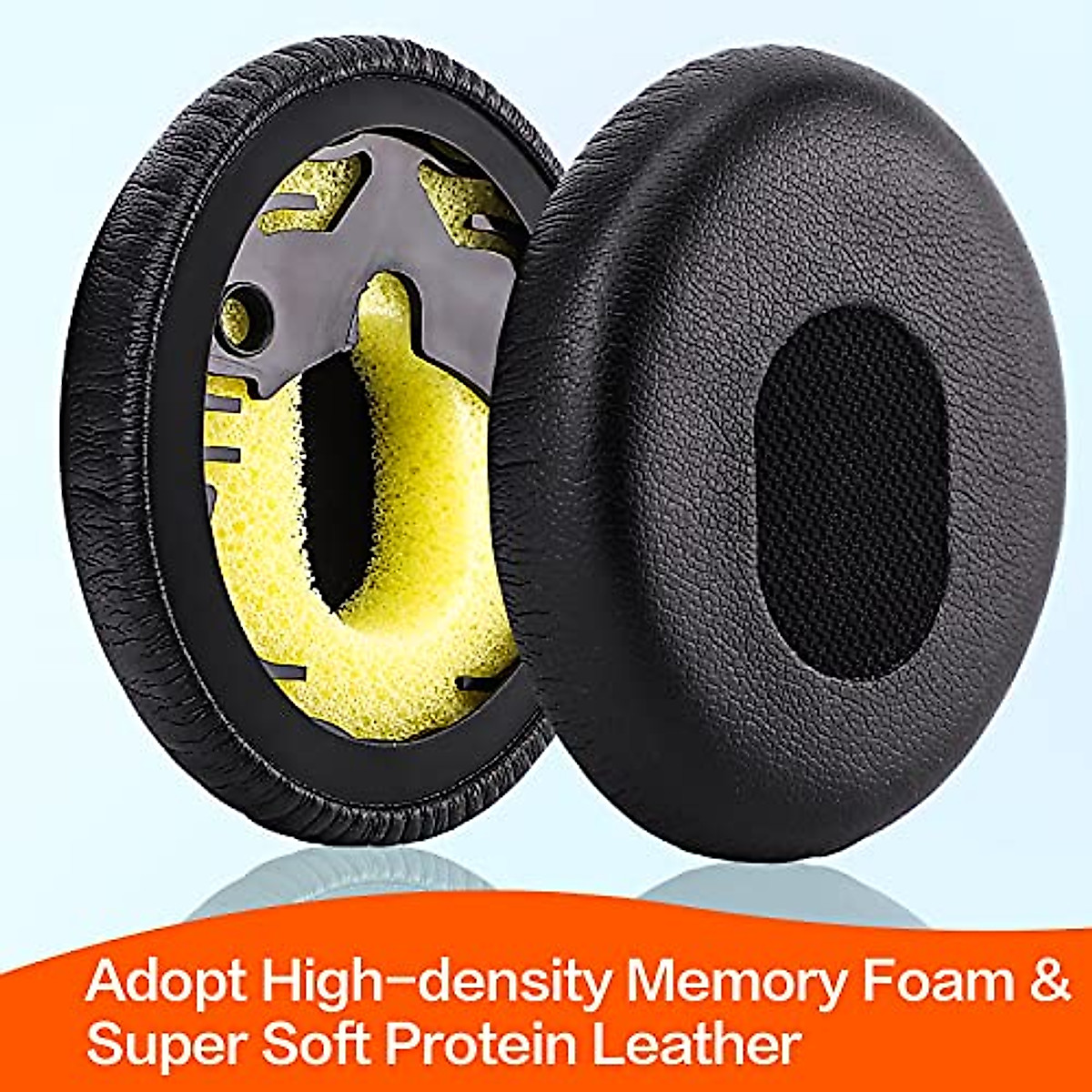 Cuziss QuickFit Replacement Ear Pads Cushions with Memory Foam for Bose On-Ear OE, OE1, QuietComfort QC3 Headphones Earpads, Headset Ear Cushion Repair Parts