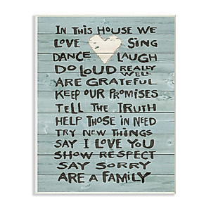 Stupell Industries in This House We Love Family Heart Rustic Wood Look Wall Plaque, 10 x 15