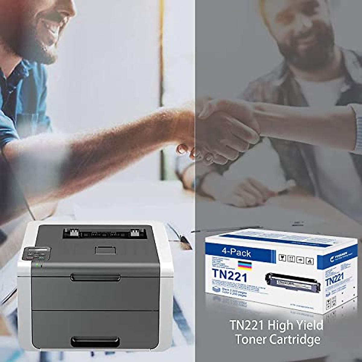 TN221 Toner Cartridges: 4-Pack TN-221 Compatible for TN221BK TN221C TN221M TN221Y Toner Replacement for Brother HL-3170CDW MFC-9130CW MFC-9330CDW MFC-9340CDW HL-3140CW HLL3170CDW Printer