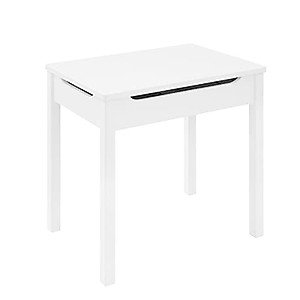 Amazon Basics Wood Lift-Top Kids Rectangular Study Desk, White