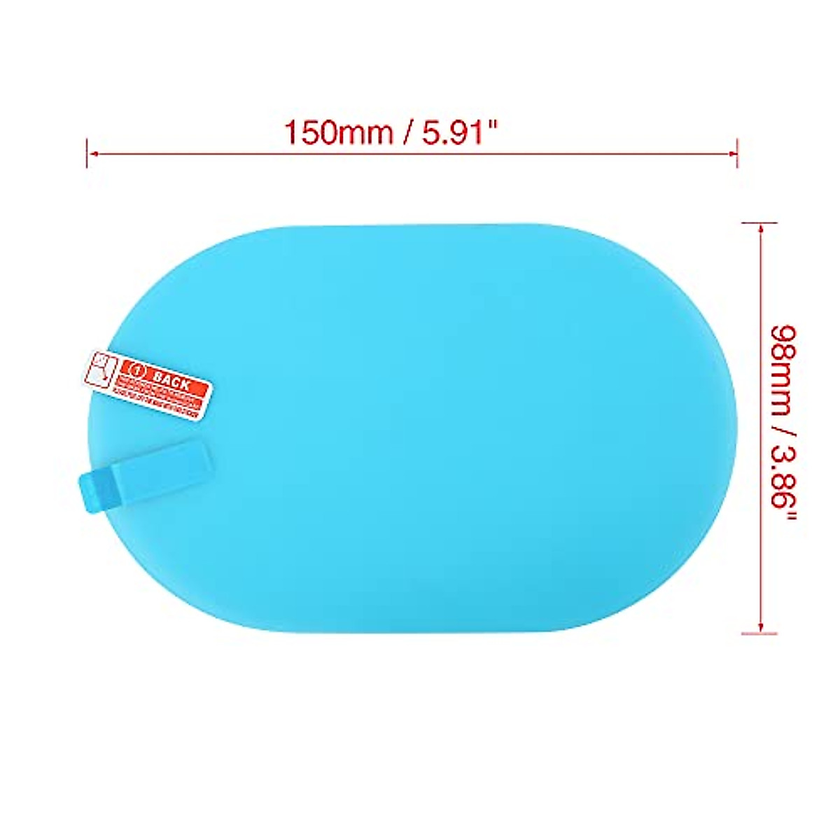 X AUTOHAUX 2pcs Oval Car Rearview Mirror Nano Film Anti Rain Waterproof Side Window Clear Protective Sticker 150mm x 98mm