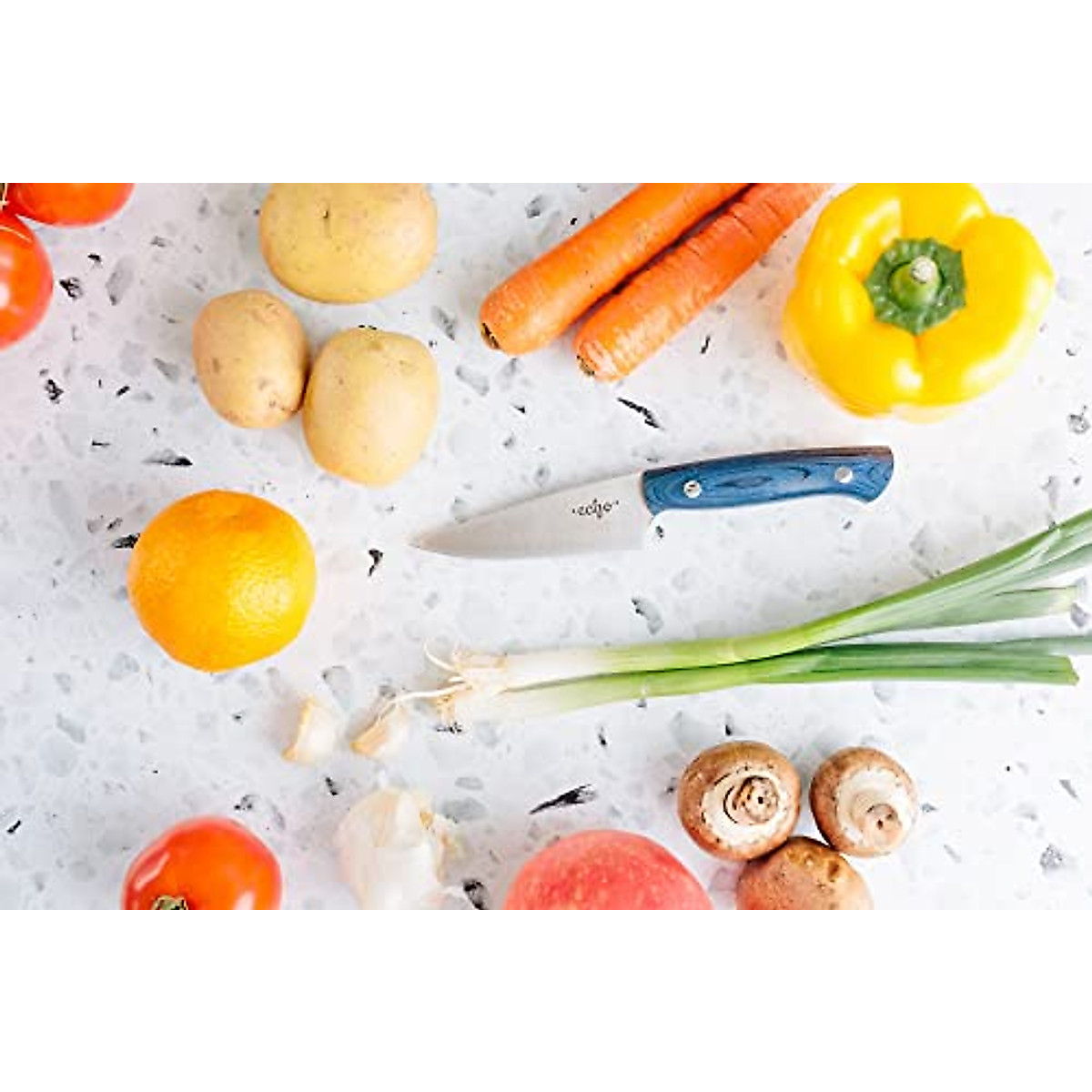 Middleton Made Knives Echo 4 Paring Knife - Paring Knife 4 Inch - Handmade Professional Pairing Knives - Chefs Knife Made with AEB-L Stainless Steel - USA Made Paring Knives- Great Chef Gifts - Blue