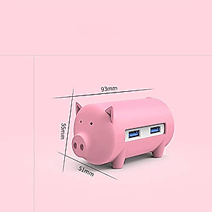 UXZDX CUJUX 4 in 1 Cute Pet-Shape HUB for MAC Notebook Aluminum Alloy Silicone 100cm Detached Data Cable (Color : Pink)