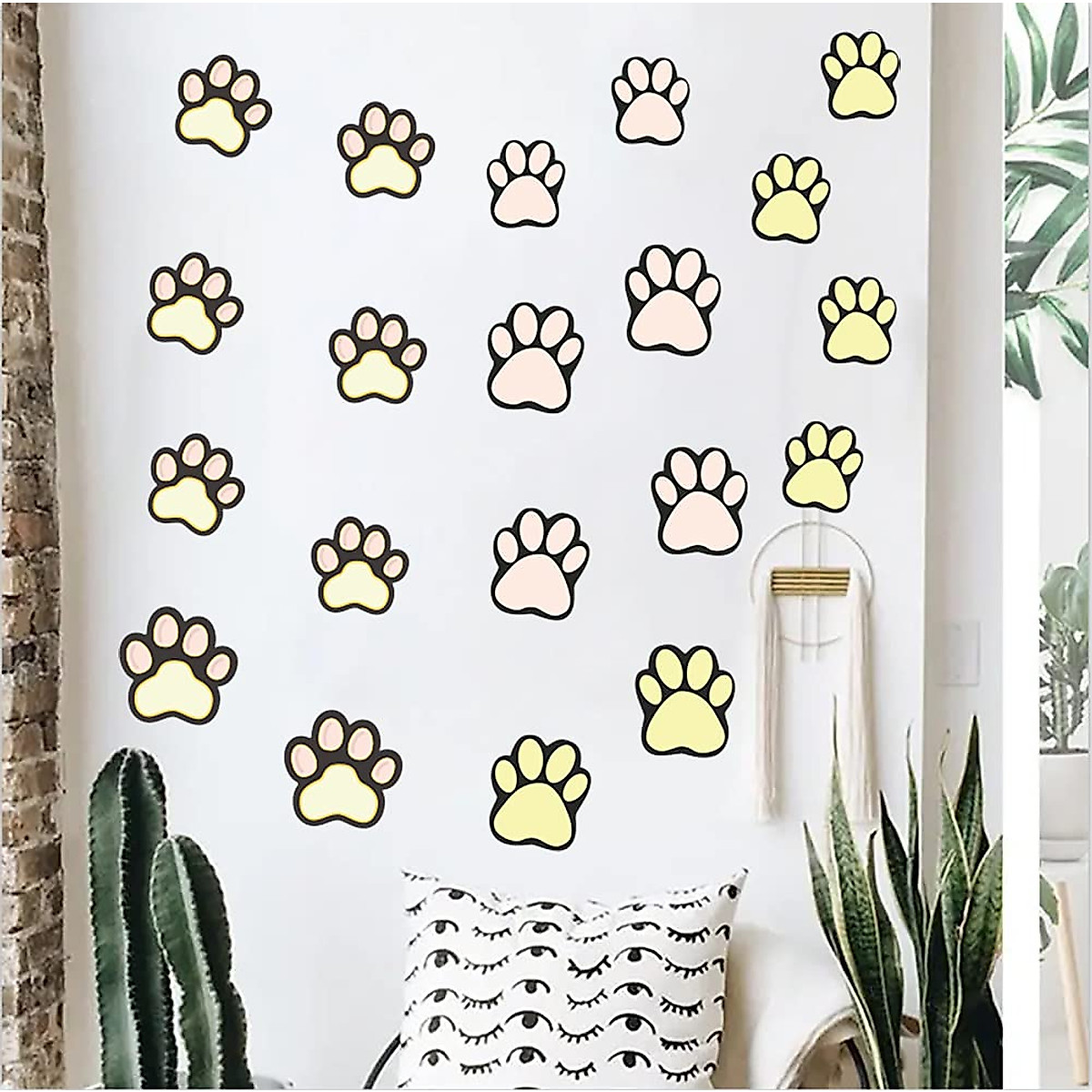 MESU 22 Pcs Paw Print Luminous Decals Glow in The Dark Cat Dog Footprint Decorative Stickers Kids Room Ceiling Decor Paw