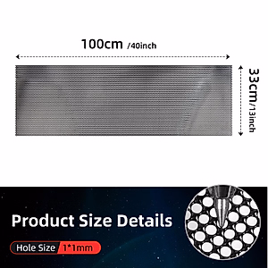 AggAuto Universal 40"x13" Car Grill Mesh - 100x33cm PVC Coated Stainless Steel Automotive Grille Insert Screen Bumper Vent, One of the Most Multifunctional Shape Grids Black