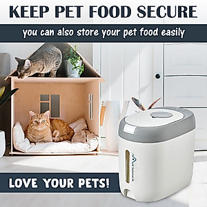 SalamaLife Airtight Food Storage Multi-Purpose Plastic Container with Lids -22 lbs Bucket, Rice dispenser & sugar container-dog food storage, Cereal & Grain Storage- White/Grey