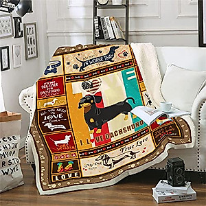 CYREKUD Dachshund Dog Blanket Throw,Dachshund Gifts for Women, Dachshund Gifts for Dachshund Lovers,Dachshund Christmas Decor,Super Soft Warm Cozy Dog Blanket for Couch Sofa Bedroom 50''x 60''