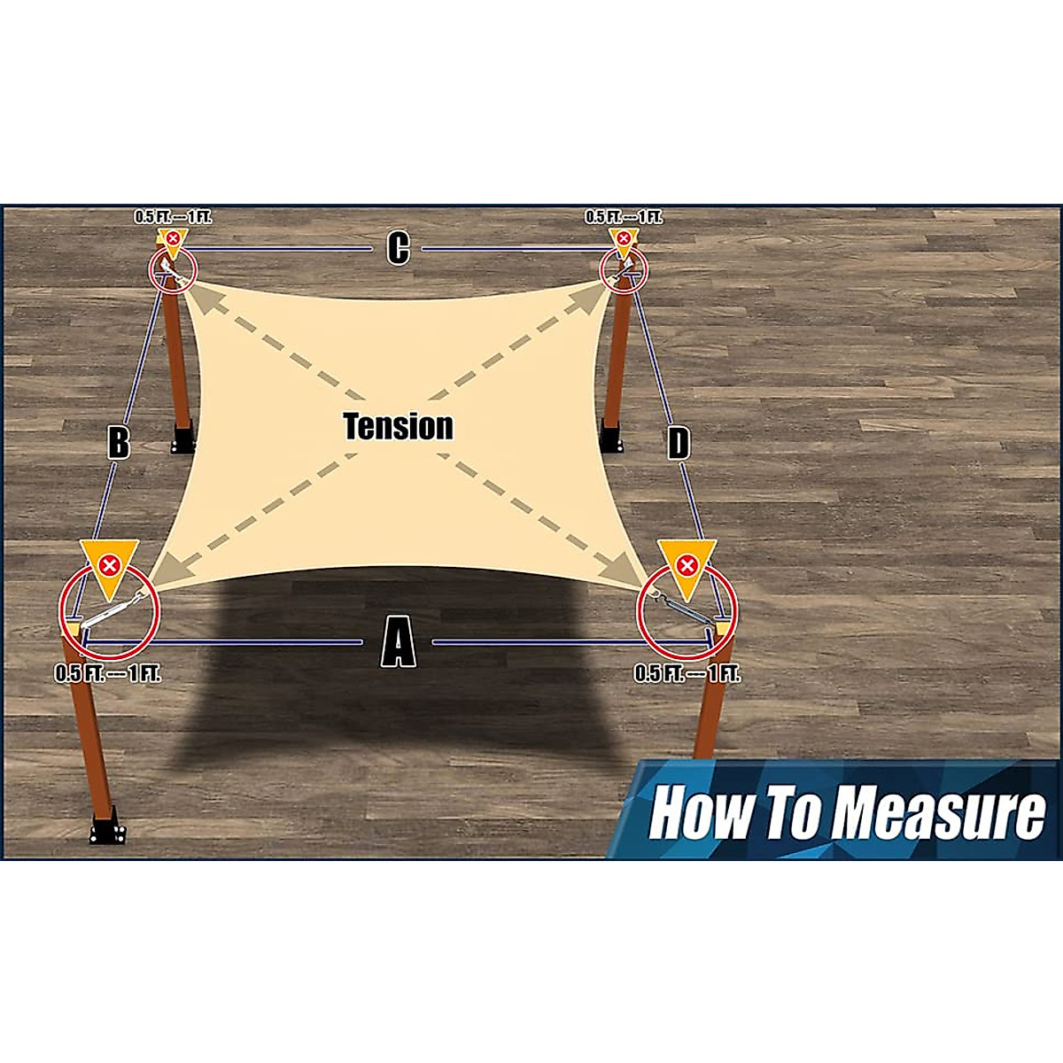 ShadeMart 12 Feet Stainless Steel Wire Cable Rope Cable 4 PCS Set Heavy Duty for Rectangle Or Square Sun Shade Sail Cannopy Installation (Cables Only) Special Designed Commerical Grade
