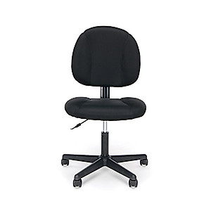 OFM ESS Collection Upholstered Armless Swivel Task Chair, 22.75in. D x 24.50in. W x 34in. - 39in. H, Black