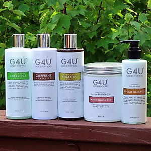 G4U Sulfate Free Shampoo with Argan Oil for Women and Men, All Hair Types, Dry, Damaged, Frizzy and Color Treated Hair. Natural Volumizing Moisturizing. For Home, Salons and Spas.12 Fl Oz