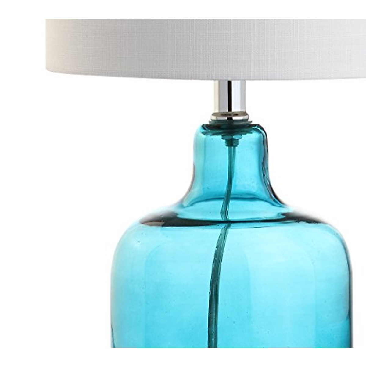 JONATHAN Y JYL1027A Gemma 19" Glass Bell LED Table Lamp, Coastal, Cottage, Transitional, Modern, Office, Living Room, Family Room, Dining Room, Bedroom, Hallway, Foyer, Moroccan Blue