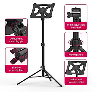 ULANZI Projector Tripod Stand, VIJIM LT01 Foldable Laptop Tripod Music Stand Multifunctional DJ Racks 360° Horizontally Adjustment 23.6" to 59" for Computer Book Music Notes Sound Media DJ Equipment