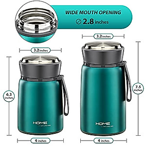 2 Pack Insulated Food Jar Thermos For Hot Food For Adults Kids(18oz,27oz), Lunch Box Stainless Steel Vacuum Soup Thermos Container Flask Keep Hot Cold With Spoon