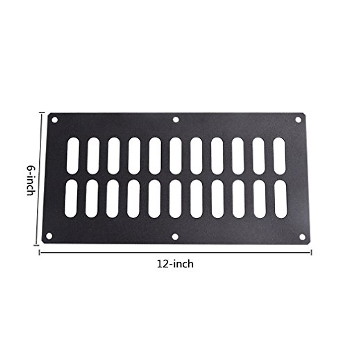 Stanbroil 2 Pcs Fire Pit Slotted Venting Panel Kit, 6x12-inches, Black Steel