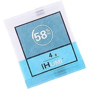 IHUMI Humidity Control Packs,58-Percent RH 2-Way Humidor Packs,Humidity Packs for Herbal,4 Gram 60 Pack